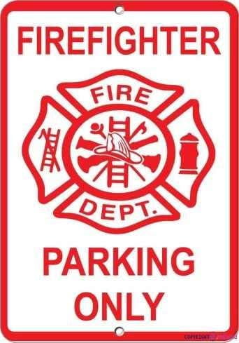 Warning Plaque Firefighter Parking Only Parking Metal Tin Signs Wall ...