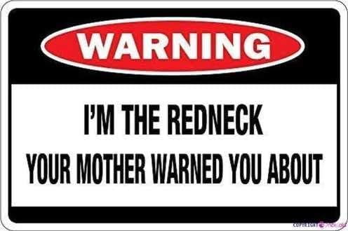 Warning Plaque I'm The Redneck Your Mother Warned You About Sign ...