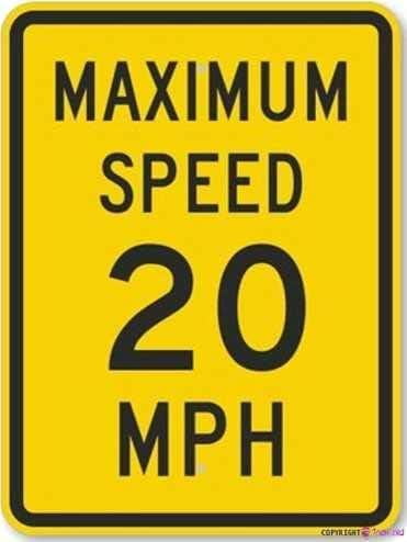 Warning Plaque Maximum Speed 20 Mph Sign Courtyard Decoration, For ...