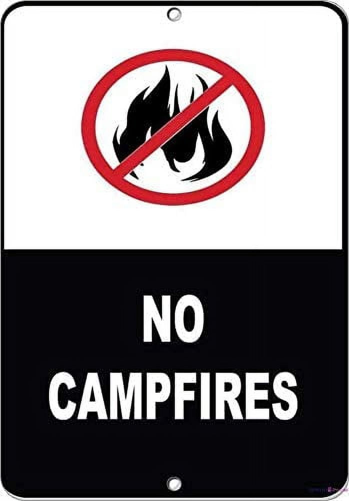 Warning Plaque No Campfires Activity Campground S For Yard Garage Driveway House Fence Metal ...