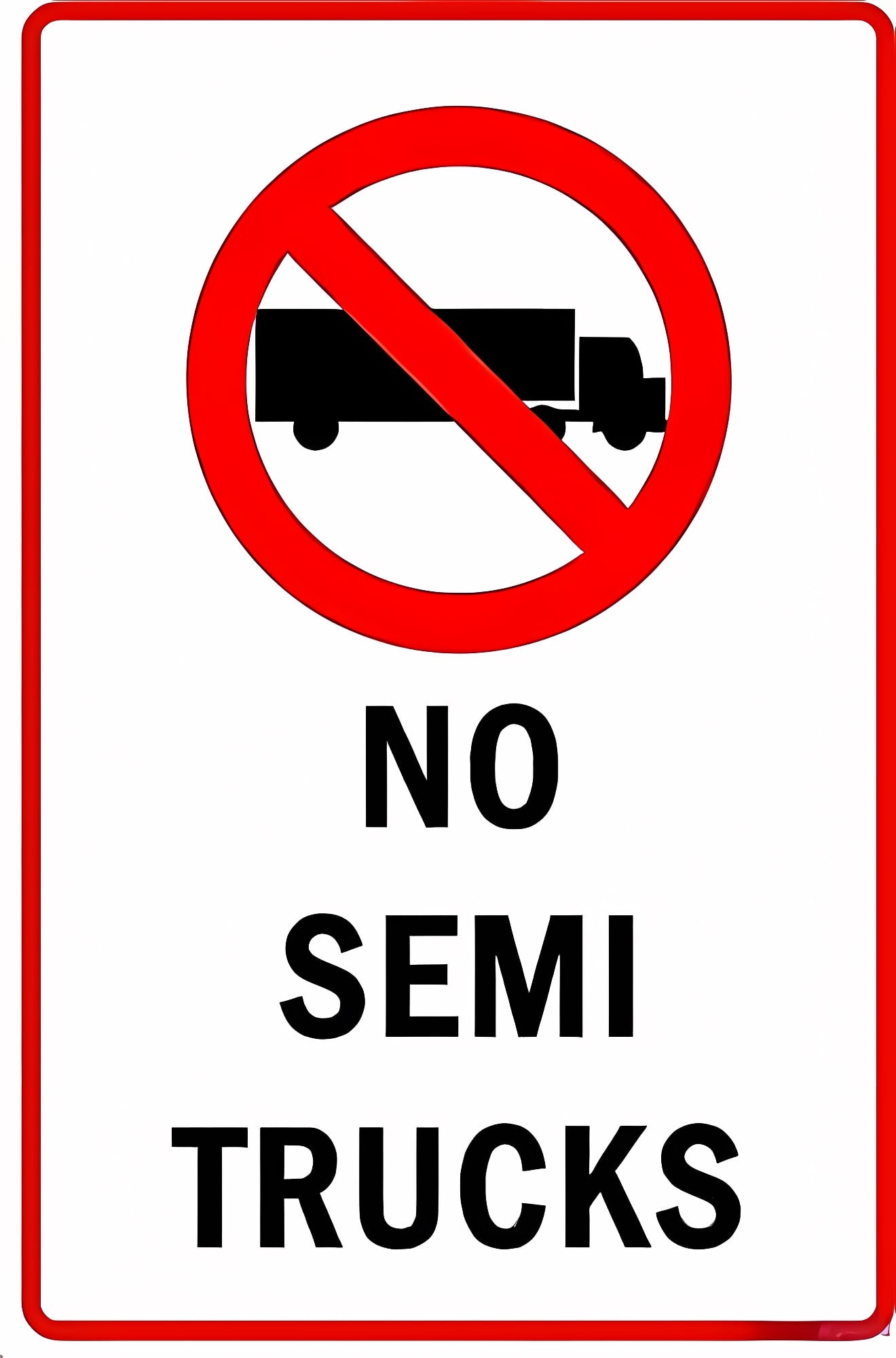 Warning Plaque No Semi Trucks with Symbol Allowed Sign - 8"x12 ...