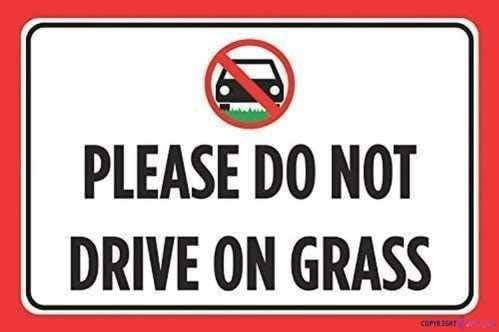 Warning Plaque Please Do Not Drive On Grass Print Horizontal Poster ...