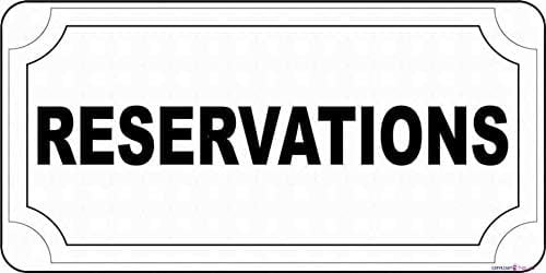 Warning Plaque Reservations Black Metal Tin Signs Wall Art Decor Safety ...