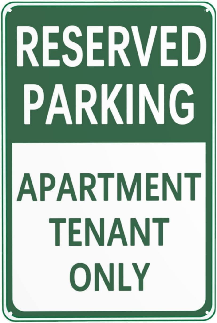 Warning Plaque Reserved Parking Apartment Tenant Only Metal Tin Sign ...
