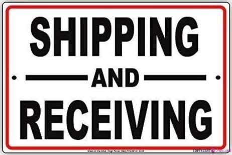 Warning Plaque Shipping And Receiving Mail Drop Off Pick Up Dedicated ...