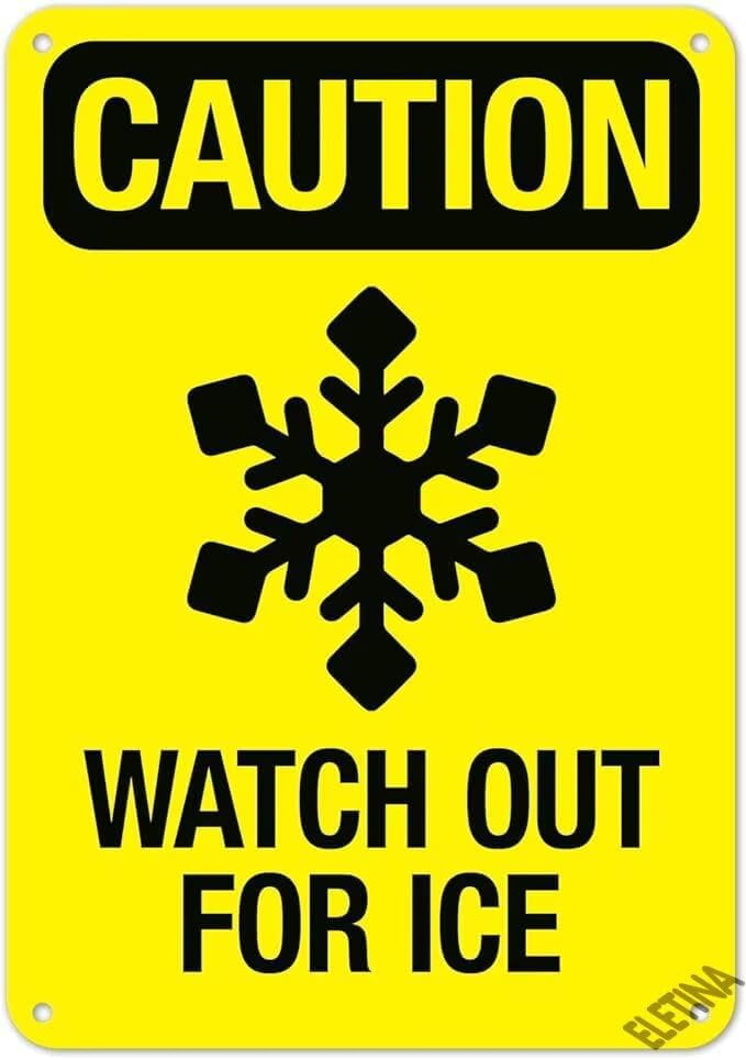 Warning Plaque Sign-Caution Watch Out For Ice Sign Courtyard Decoration ...