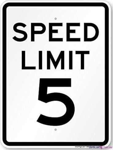 Warning Plaque Speed Limit 5 Mph, Engineer Grade Metal Tin Signs Wall ...