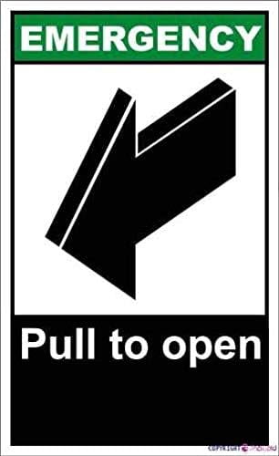 Warning Plaque Tin Metal Sign Retro Pull To Open Emergency Metal Sign ...