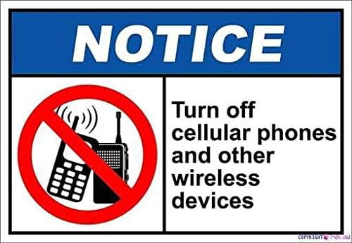 Warning Plaque Tin Metal Sign Retro Turn Off Cellular Phones And Other ...