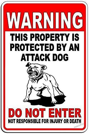 Warning Plaque Wall Decor Beware Of Dog Property Protected By Attack ...