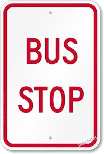 Warning Plaque Wall Decor Bus Stop Safety Metal Tin Signs Yard Sign ...