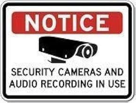 Warning Plaque Wall Decor Decoration Sign Notice Security Cameras and ...