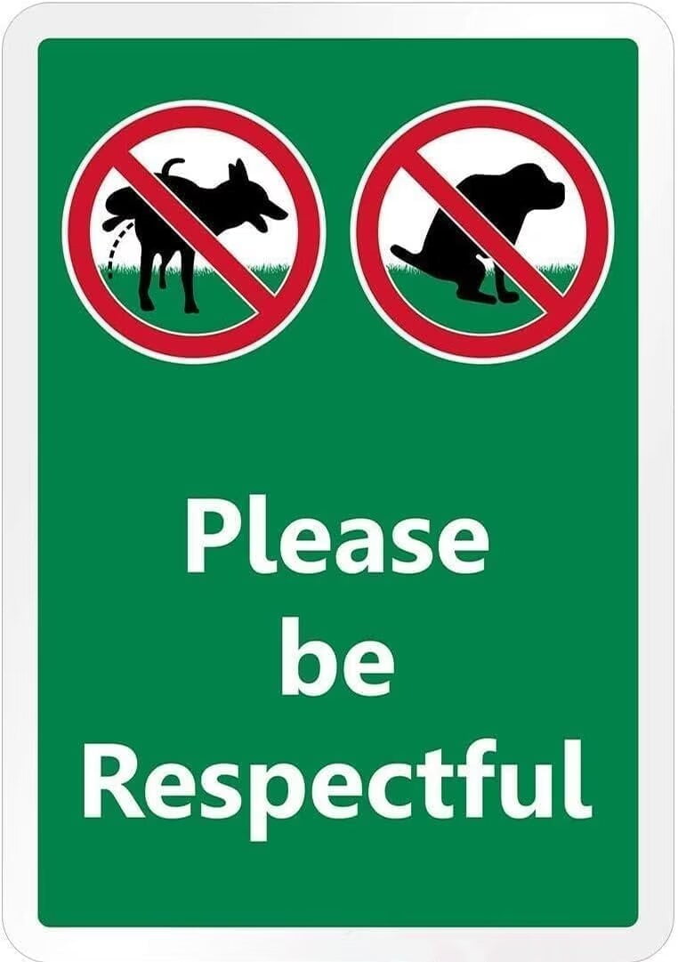 Warning Plaque Wall Decor Decoration Sign Please Be Respectful Sign No ...