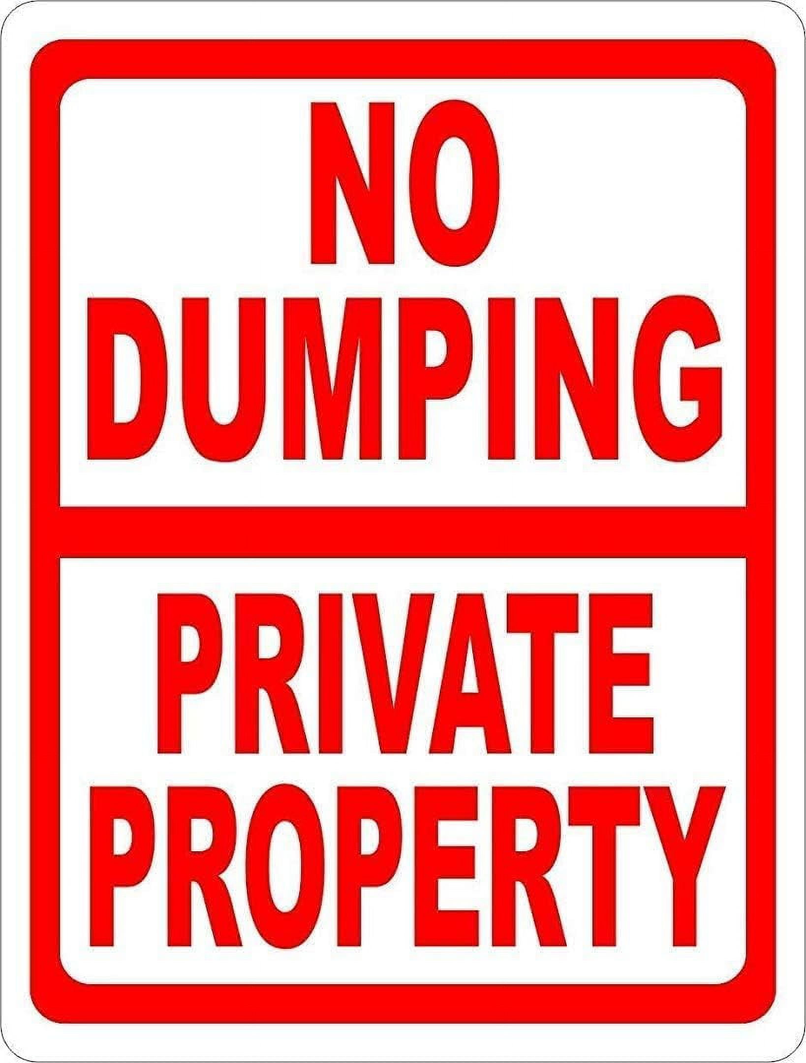Warning Plaque Wall Decor No Dumping Private Property Sign Prevent ...