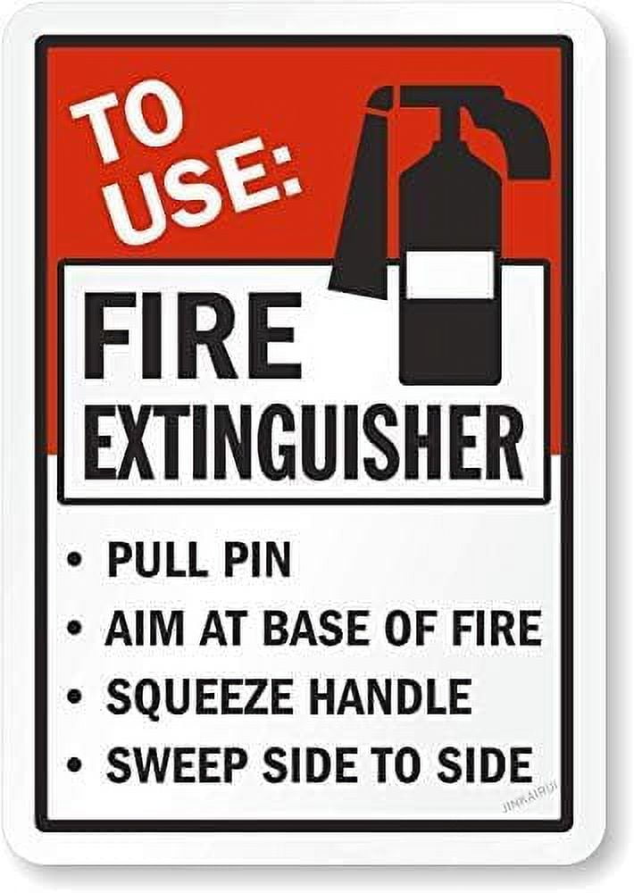 Warning Plaque Wall Decor Fire Extinguisher Instruction Label Laminated ...