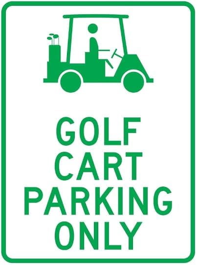 Warning Plaque Wall Decor Golf Cart Parking Only Sign Caution Danger ...