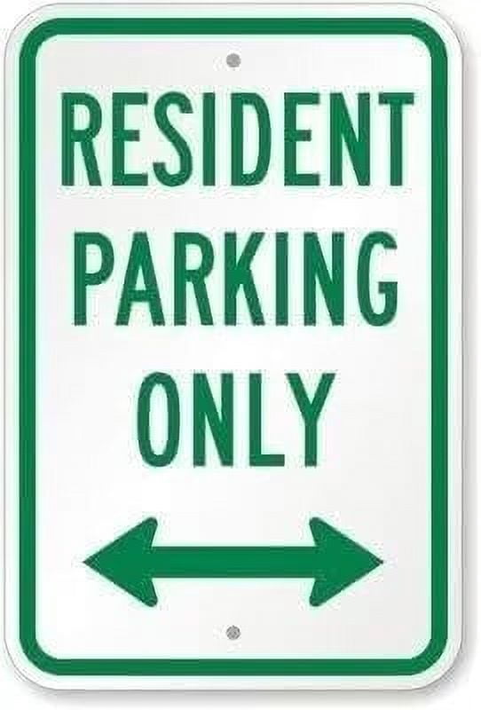 Warning Plaque Wall Decor Legend Residential Parking Only with Arrow ...