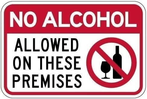Warning Plaque Wall Decor NO Alcohol Allowed On These Premises Signs ...