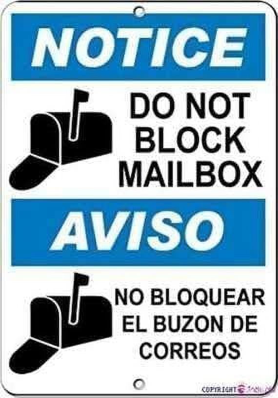 Warning Plaque Wall Decor Notice Do Not Block Mailbox Parking sign ...