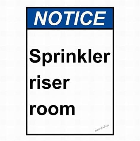 Warning Plaque Wall Decor Notice Sprinkler Riser Room Safety Road ...