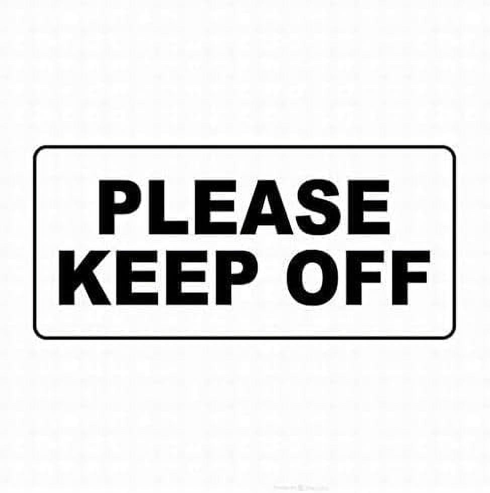 Warning Plaque Wall Decor Please Keep Off Black Safety Decoration Sign ...