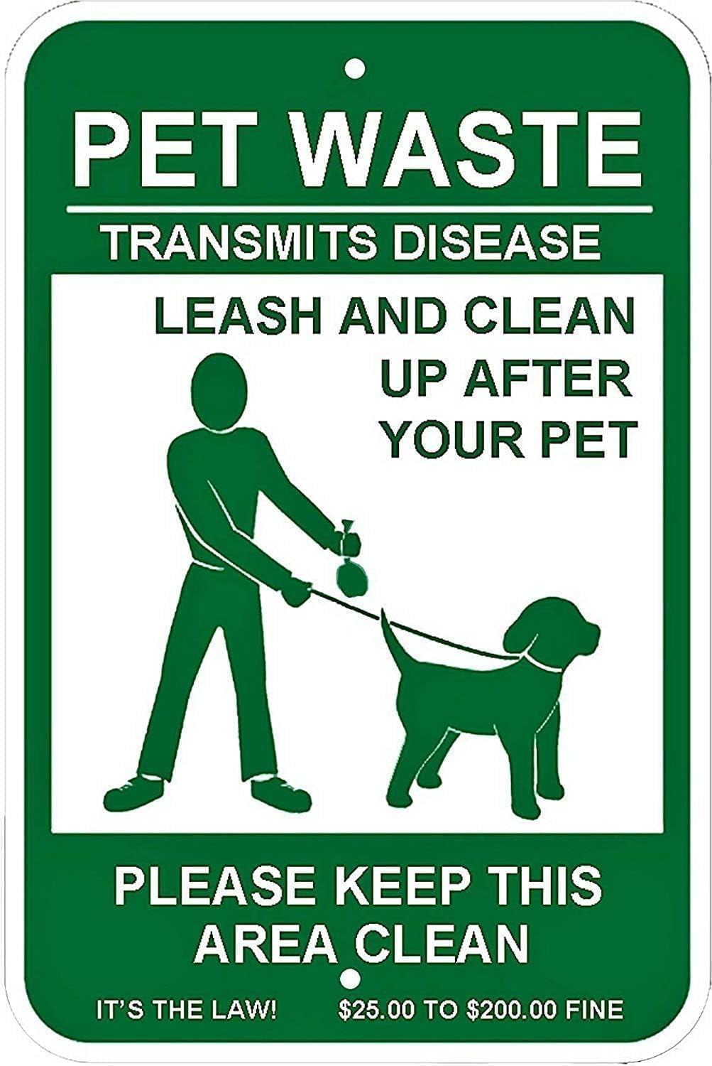 Warning Plaque Wall Decor Pooh-Pockets Pet Waste Station- Legal ...