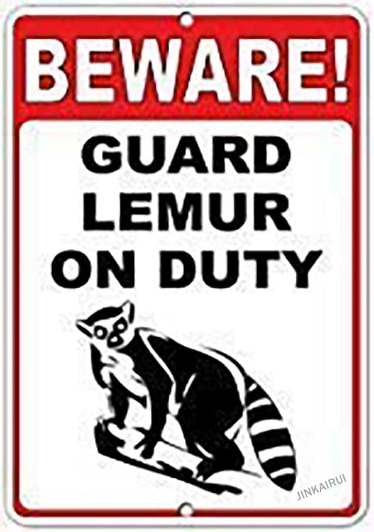 Warning Plaque Wall Decor Retro Beware! Guard Lemur Iron Paintinglation ...