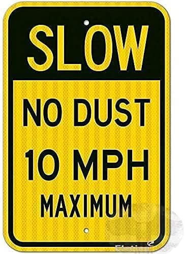 Warning Plaque Wall Decor Slow Down Sign, Speed Limit 10 Mph Sign, No ...