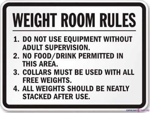 Warning Plaque Weight Room Rules Metal Tin Signs Wall Art Decor Safety ...