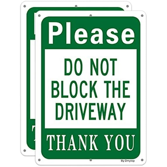 Warning Please Do Not Block The Driveway Sign Metal Signs 8x12 Inches ...