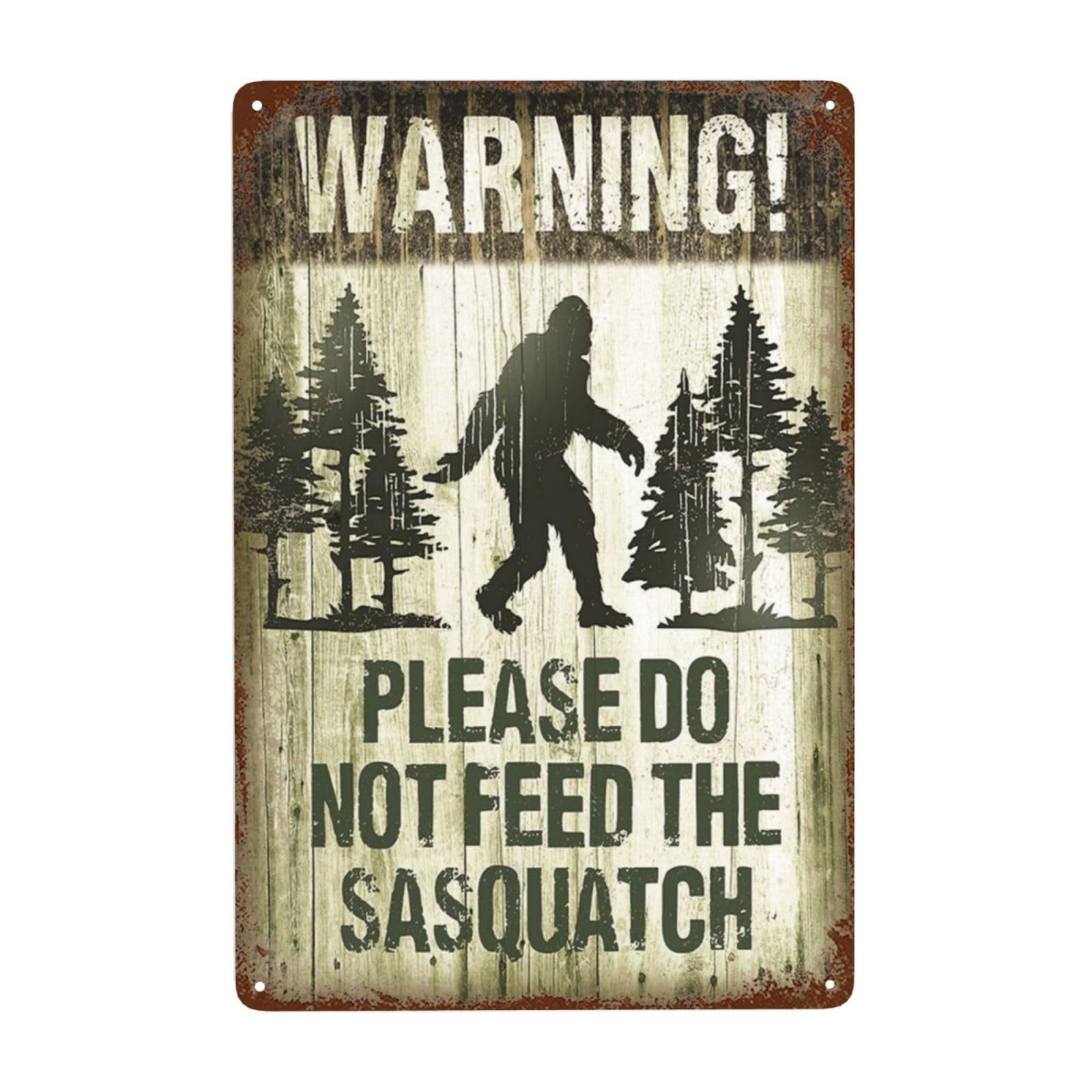 Warning, Please Do Not Feed The Sasquatch Vintage Metal Sign, Retro Tin ...