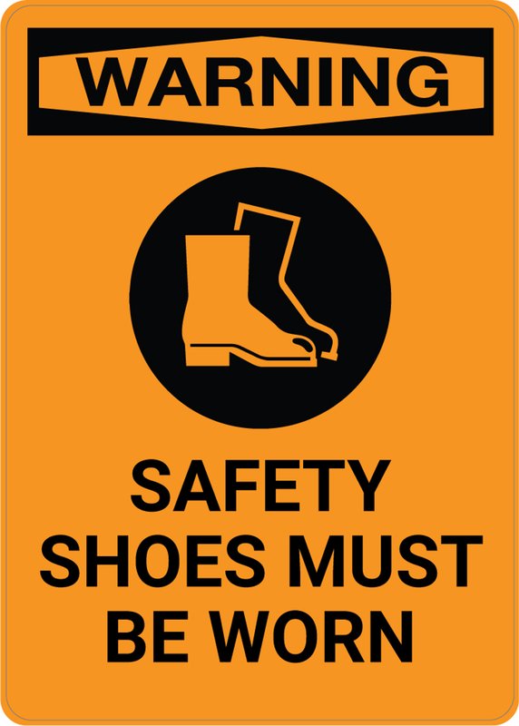 Warning Ppe Safety Shoes Must Be Worn Retro Aluminum Sign Metal Tin ...