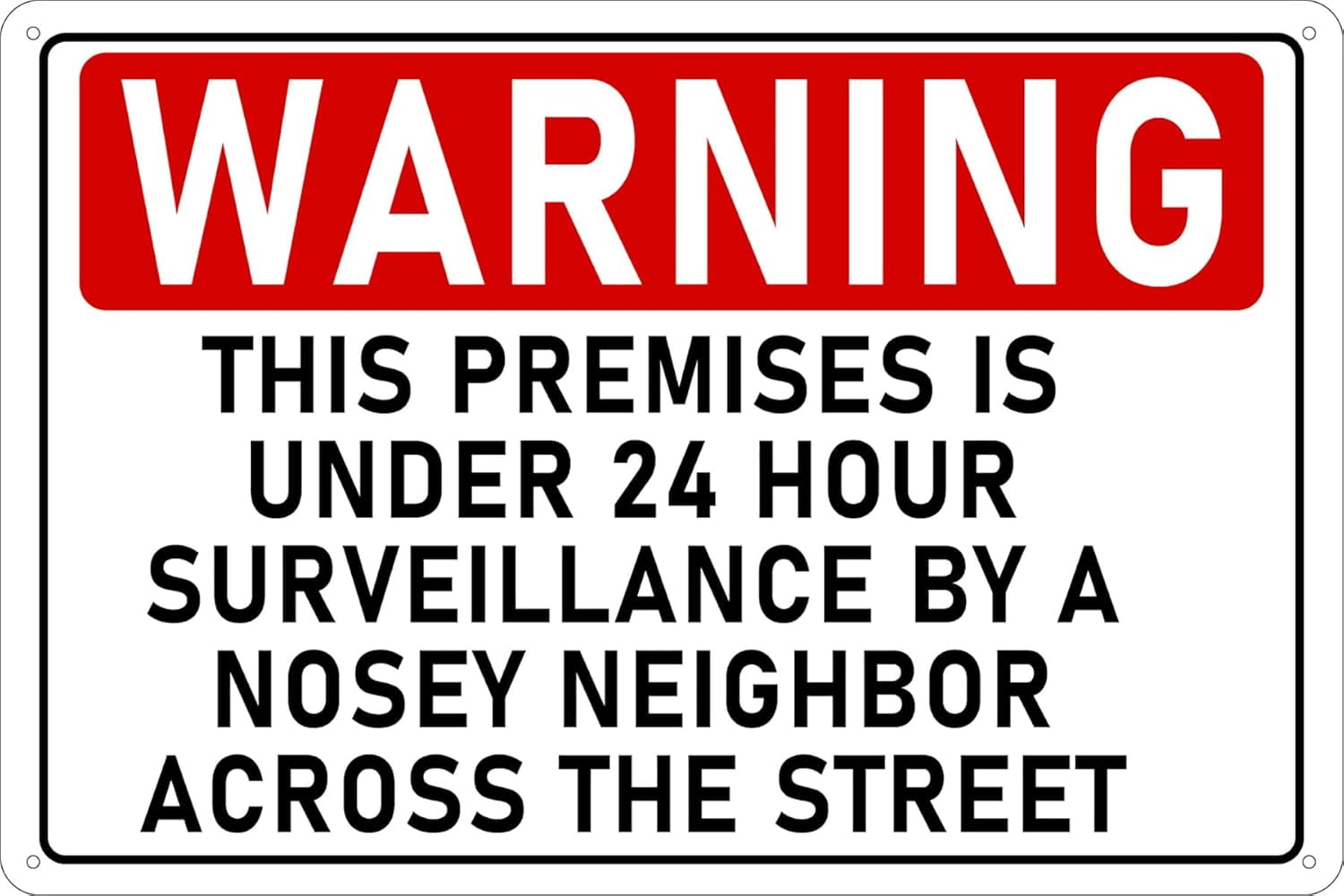 Warning This Premises Under 24 Hour Surveillance By A Nosey Neighbor ...