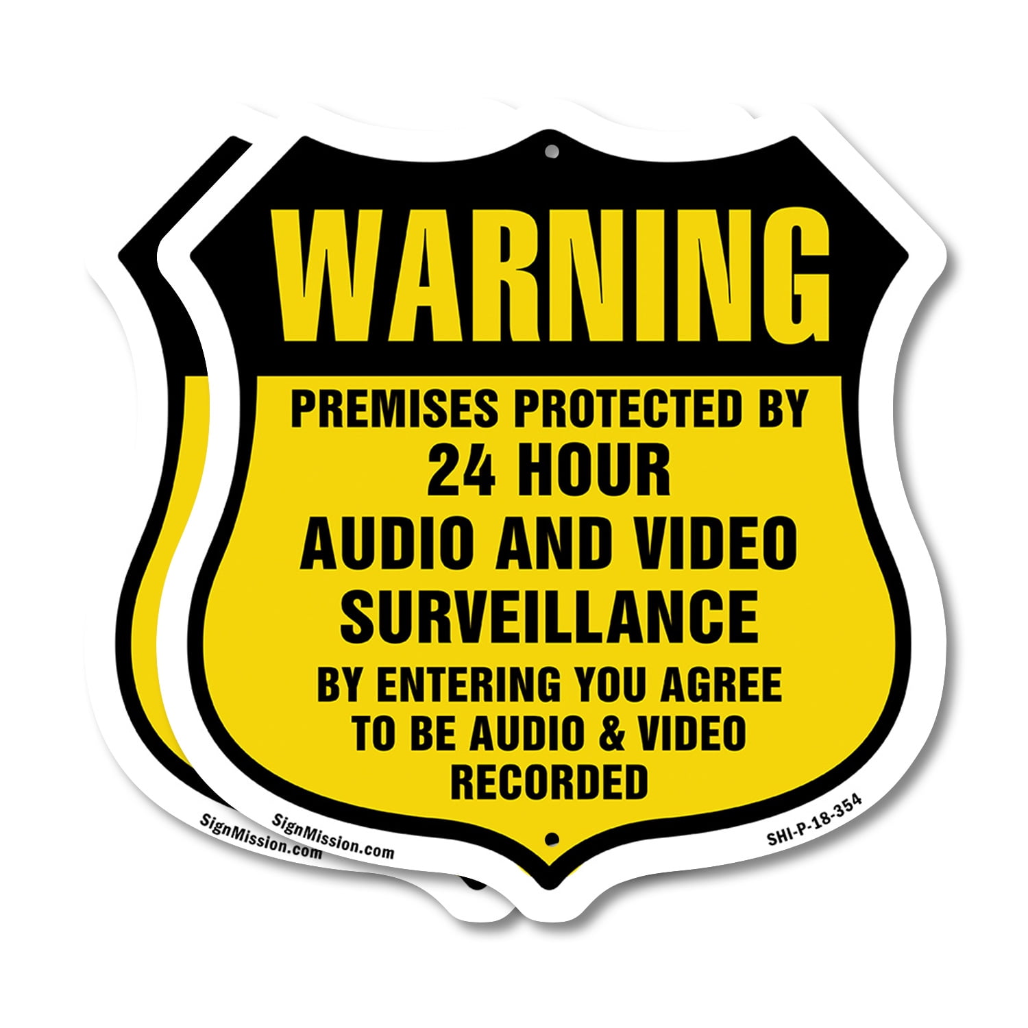 Warning Premises Protected By 24 Hour Audio And Video Surveillance By ...