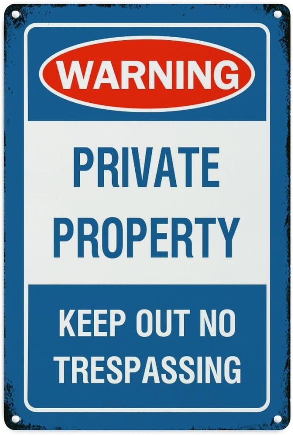 Warning Private Property Keep Out No Trespassing Metal Signs 8x12in ...