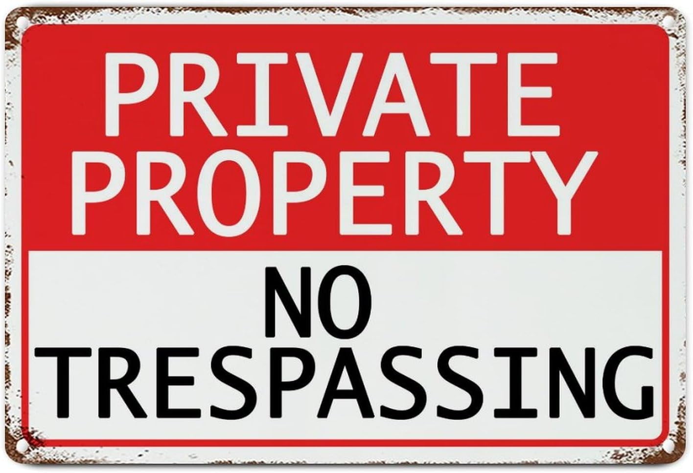 Warning Private Property No Trespassing Warning Metal Sign for Inside ...