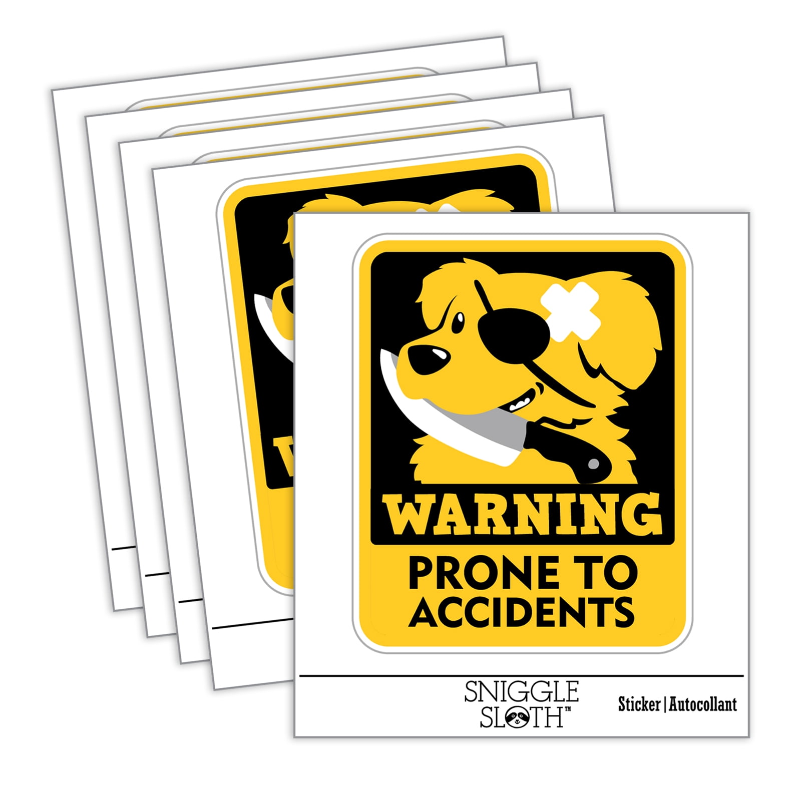 Warning Prone to Accidents Dog Car Window Bumper Water Bottle Phone ...