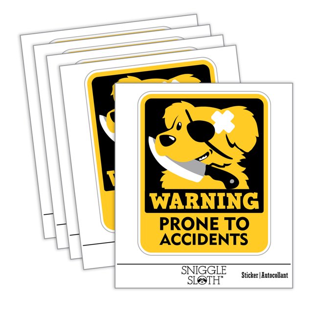 Warning Prone to Accidents Dog Car Window Bumper Water Bottle Phone ...