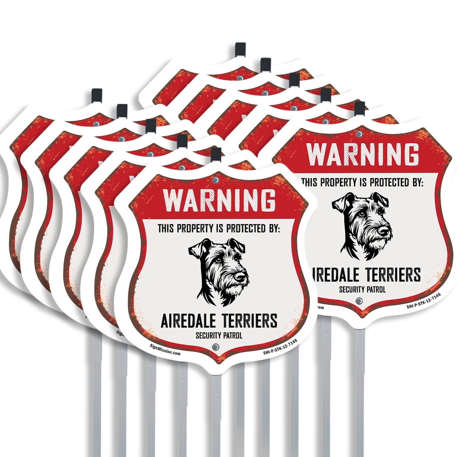 Warning This Property is Protected by Airedale Terriers (10 Pack) 12 ...