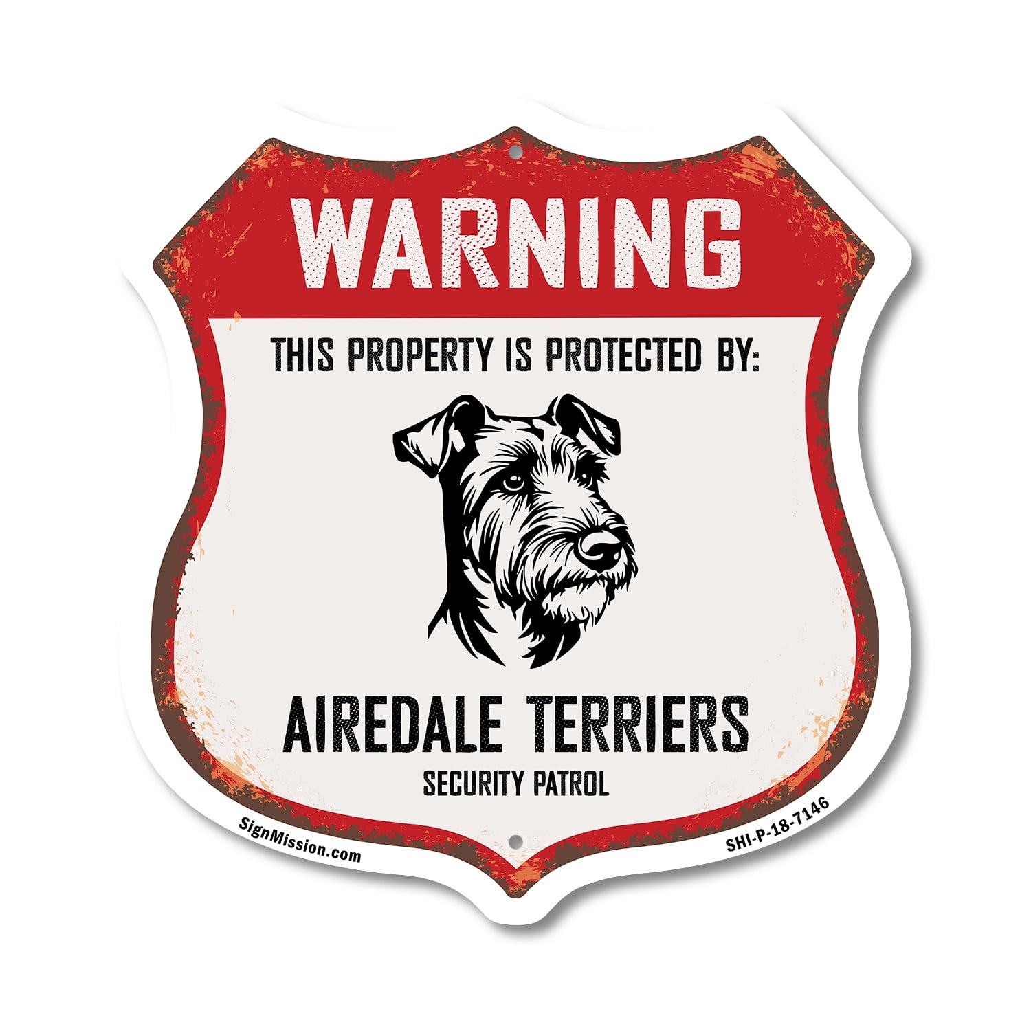 Warning This Property is Protected by Airedale Terriers (2 Pack) 18 ...