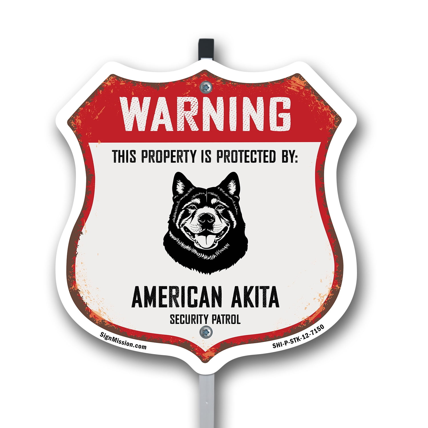 Warning This Property is Protected by American Akita 12 inch X 12 inch ...