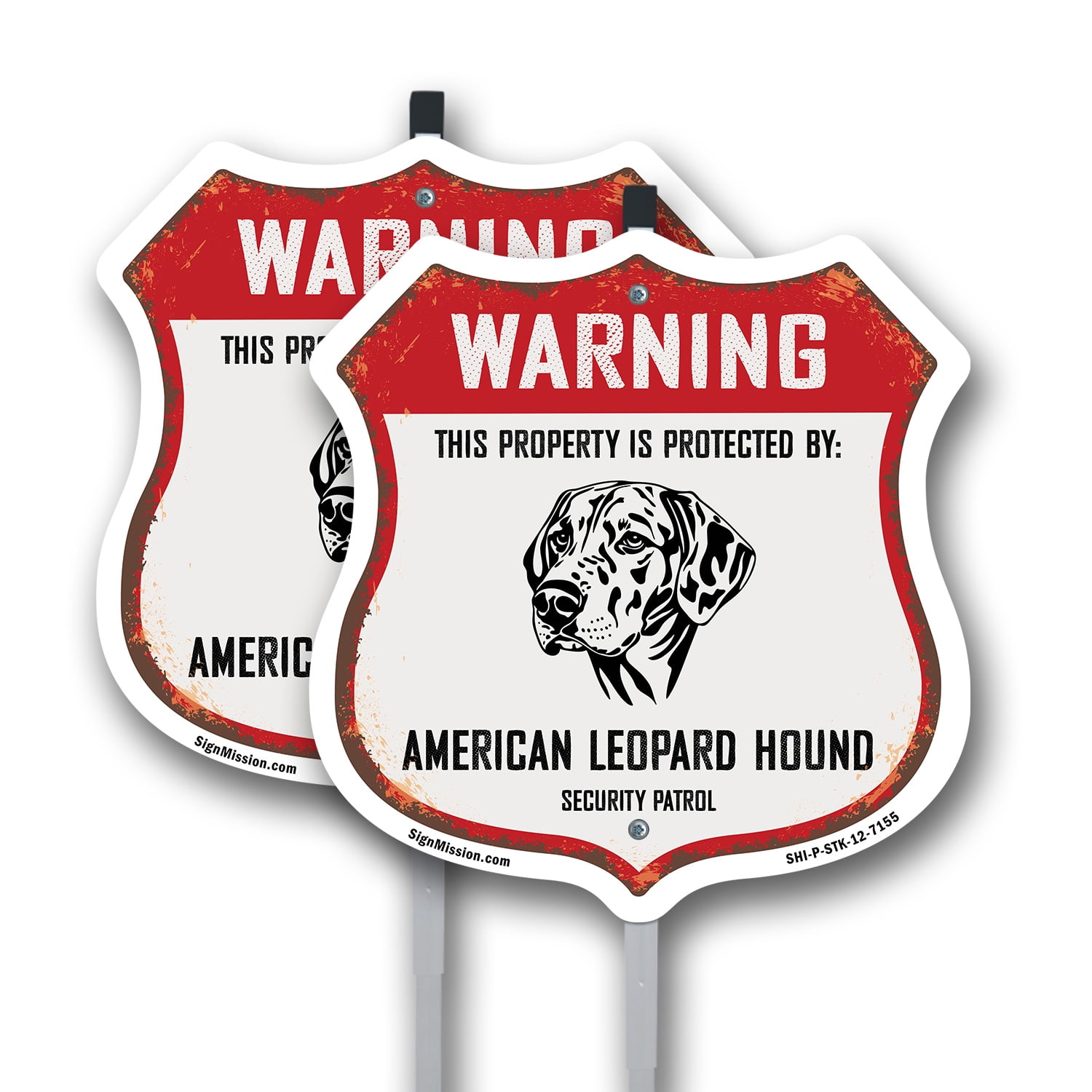 Warning This Property is Protected by American Leopard Hound (2 Pack ...