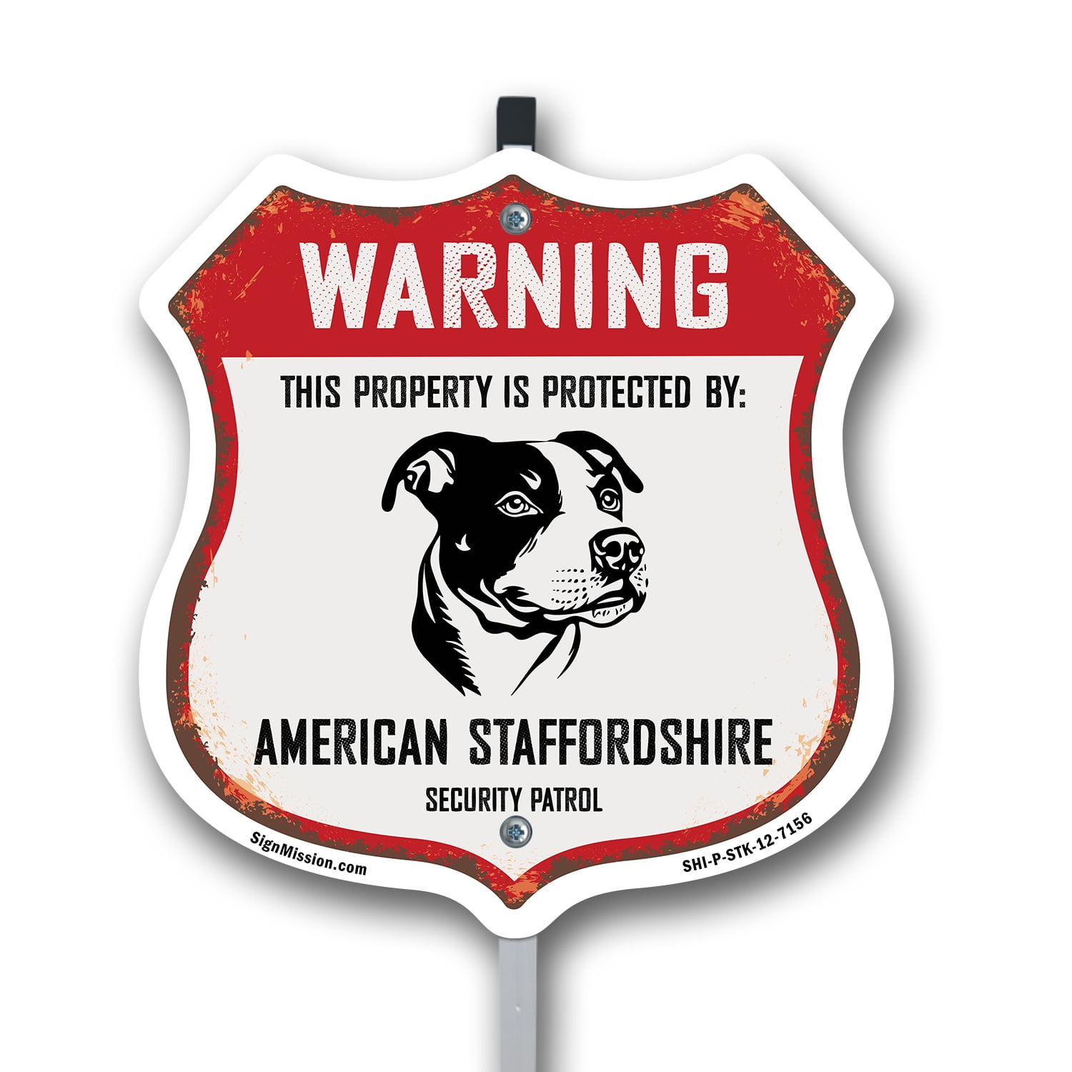 Warning This Property is Protected by American Staffordshire 12 inch X ...