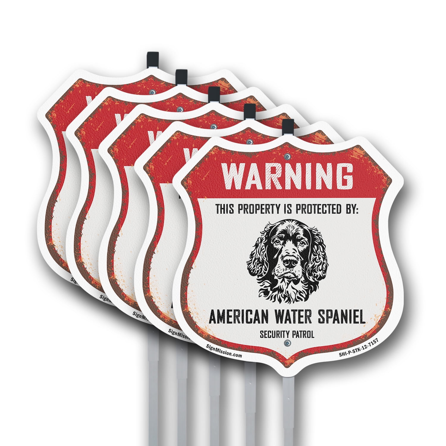 Warning This Property is Protected by American Water Spaniel (5 Pack ...