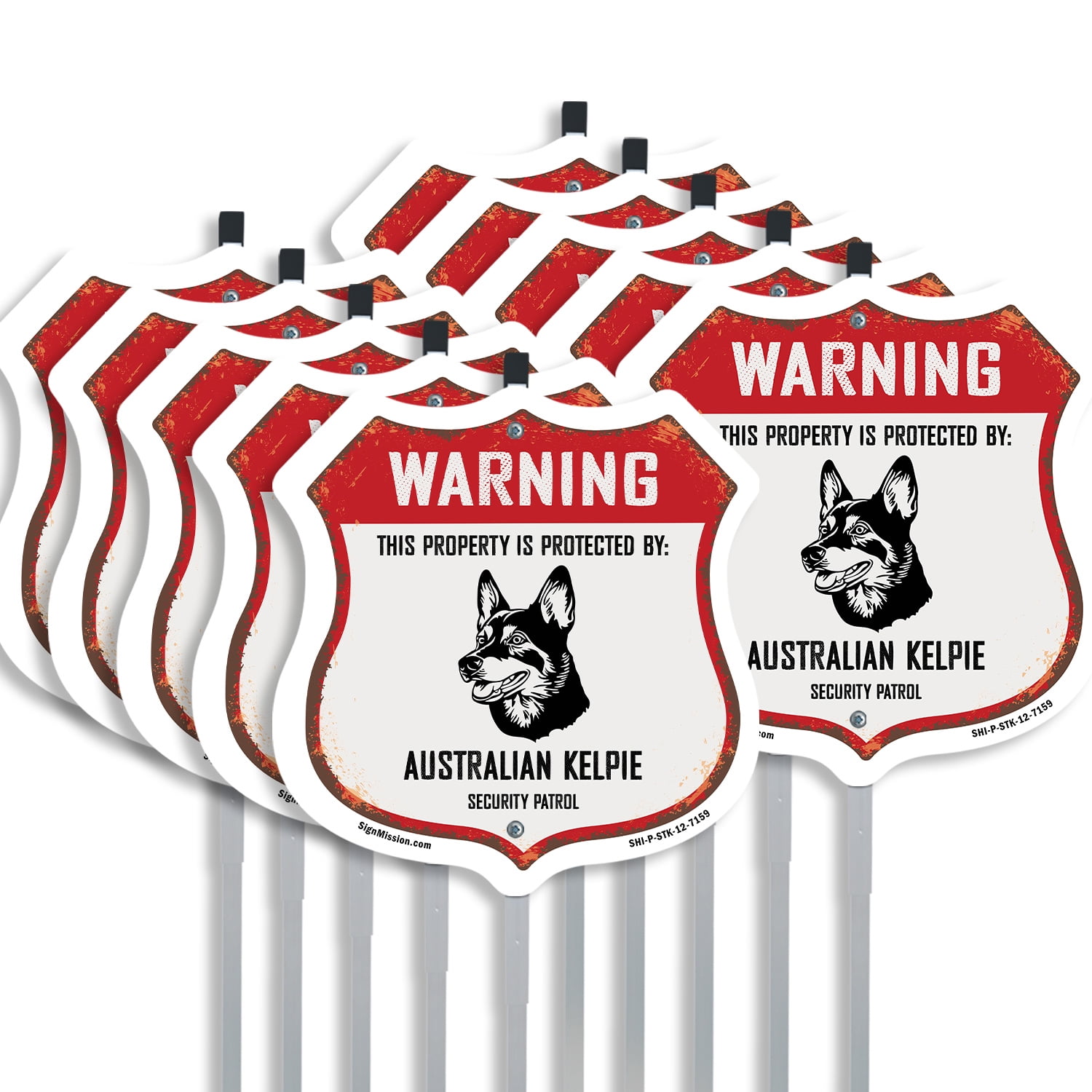 Warning This Property is Protected by Australian Kelpie (10 Pack) 12 ...