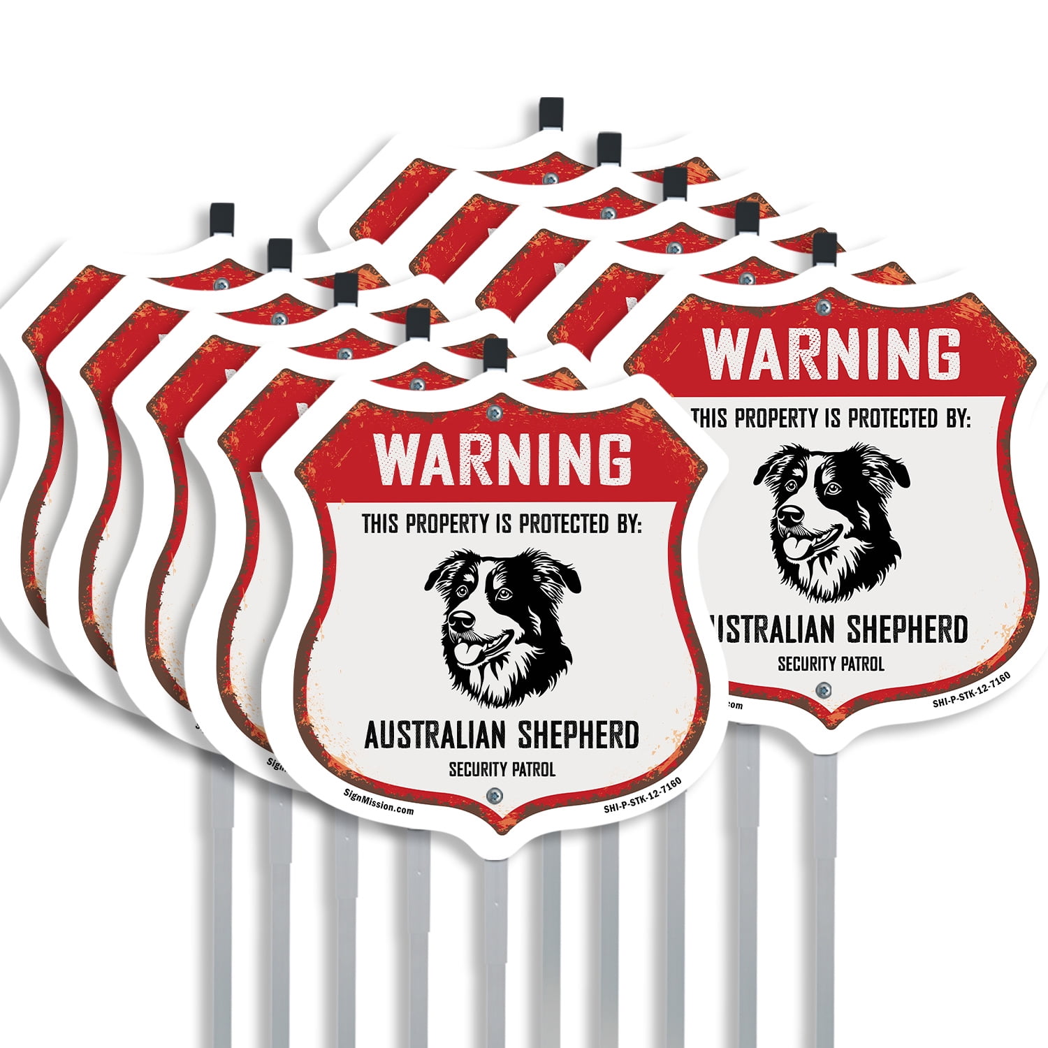 Warning This Property is Protected by Australian Shepherd (10 Pack) 12 ...