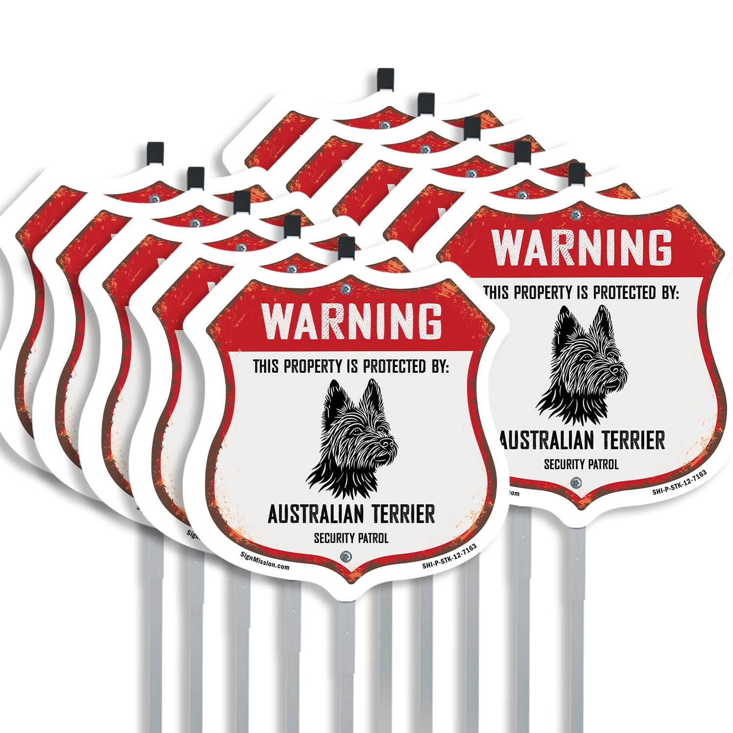 Warning This Property is Protected by Australian Terrier (10 Pack) 12 ...