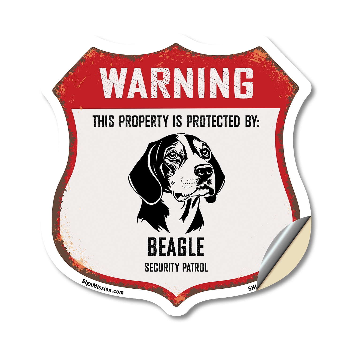 Warning This Property is Protected by Beagle (2 Pack) 12 inch X 12 inch ...