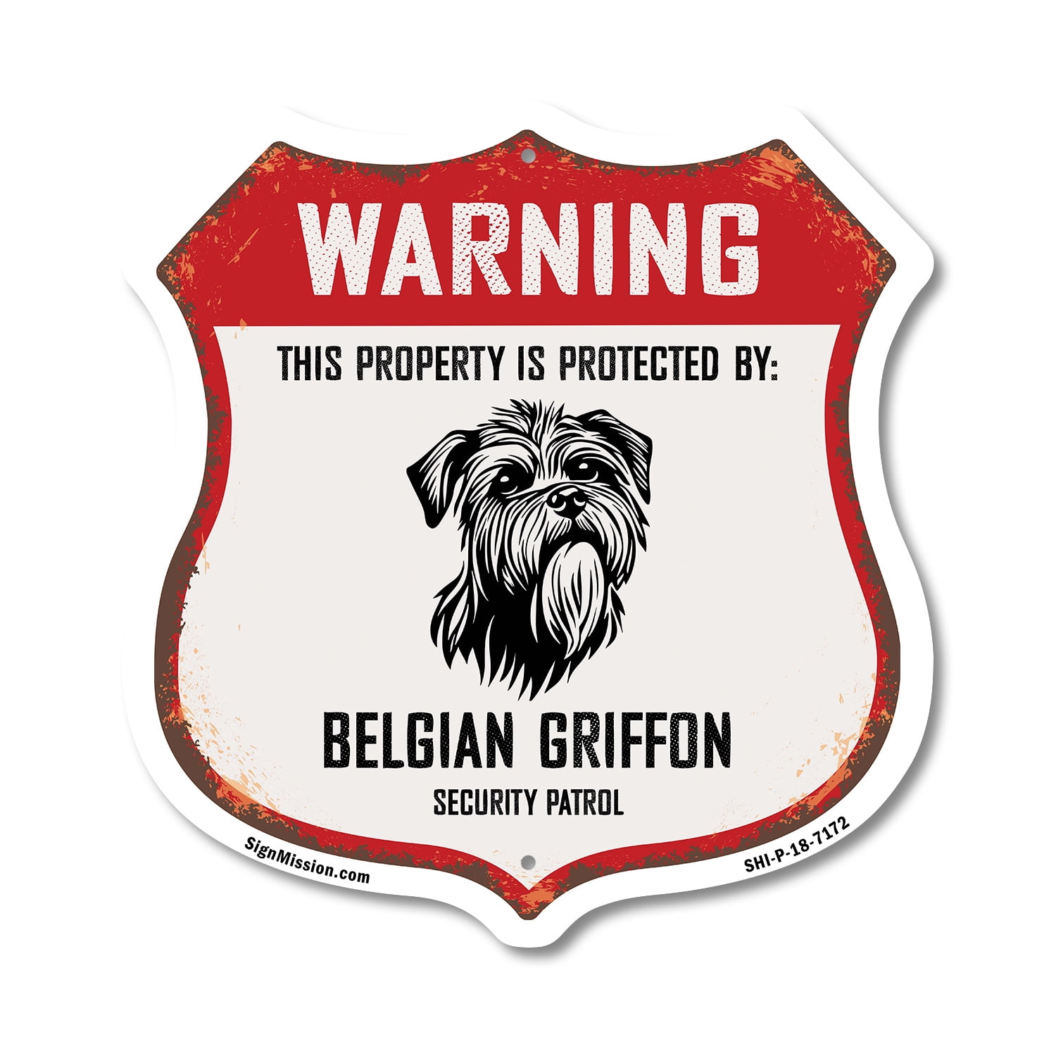 Warning This Property is Protected by Belgian Griffon (2 Pack) 12 inch ...