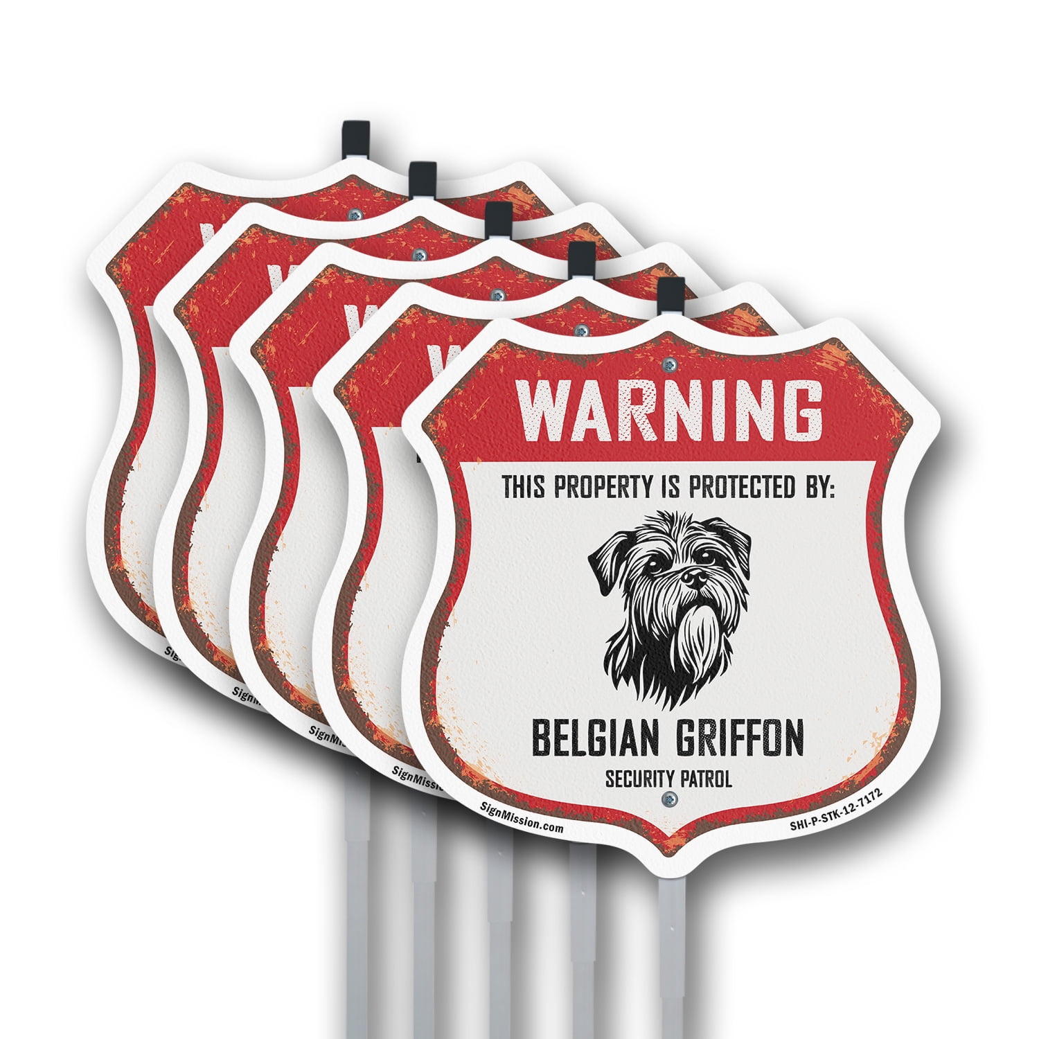 Warning This Property is Protected by Belgian Griffon (5 Pack) 12 inch ...